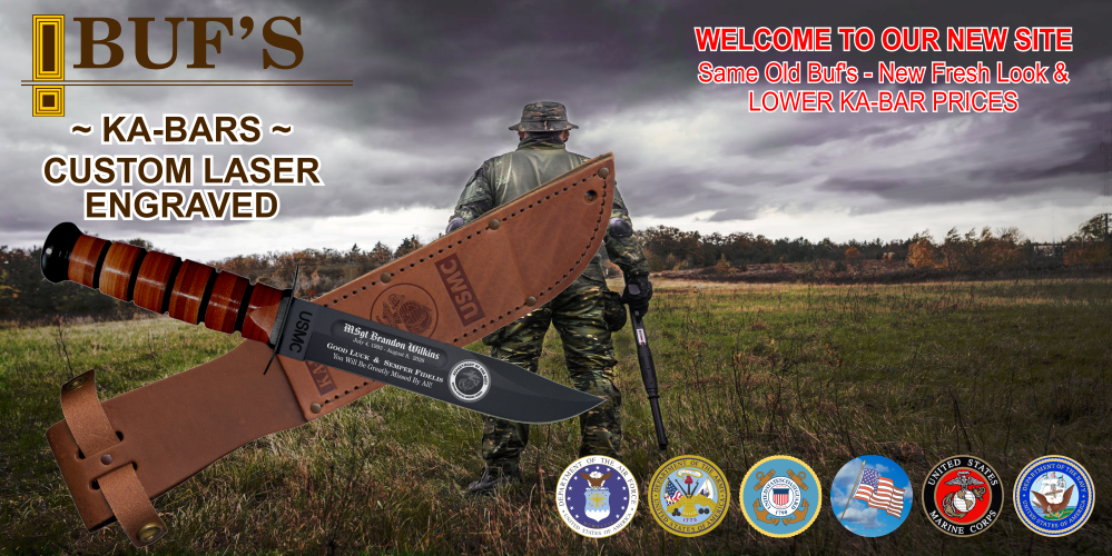 Buf's Custom Laser Engraved Ka-bars
