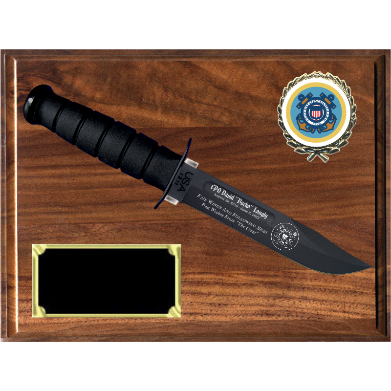 CG28 - COAST GUARD GENUINE WALNUT PLAQUE (KA-BAR not included) – Buf's ...